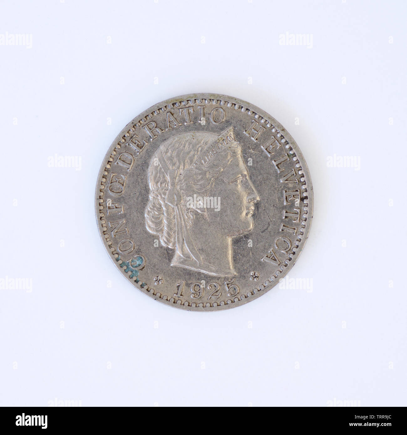 Switzerland 20 Rappen Coin - 1925 Stock Photo - Alamy