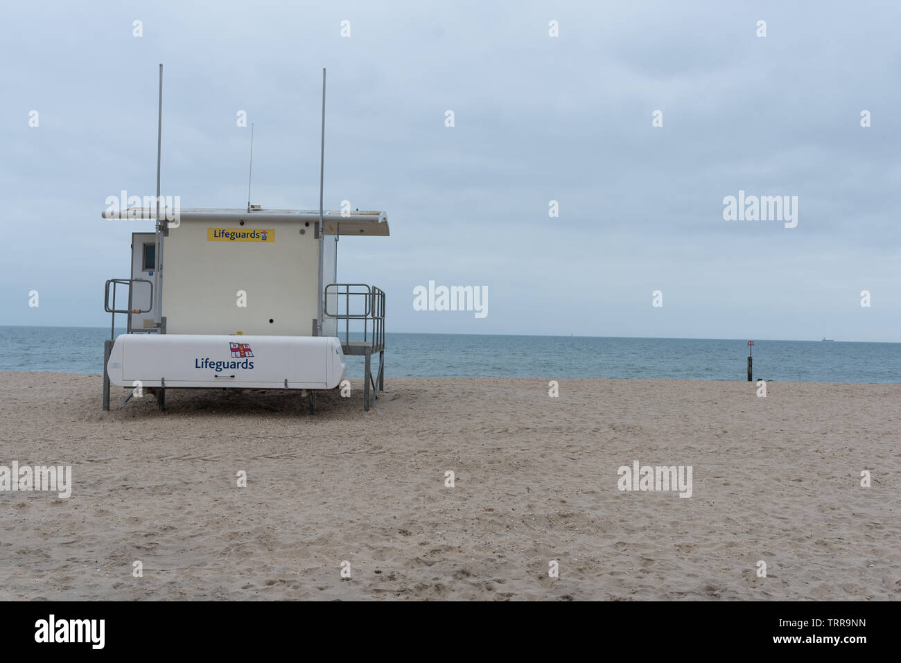 life guard station on beach bournemouth hampshiren uk Stock Photo - Alamy