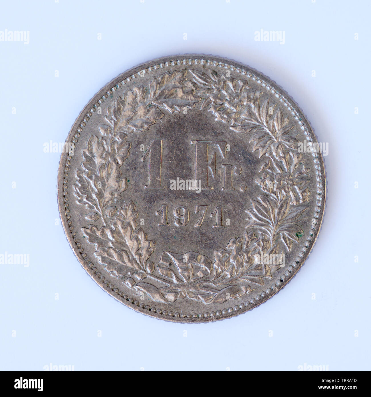 Switzerland 1 Franc Coin - 1971 Stock Photo - Alamy