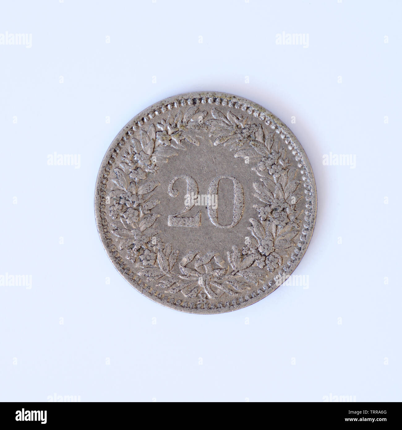 Switzerland 20 Rappen Coin - 1919 Stock Photo - Alamy
