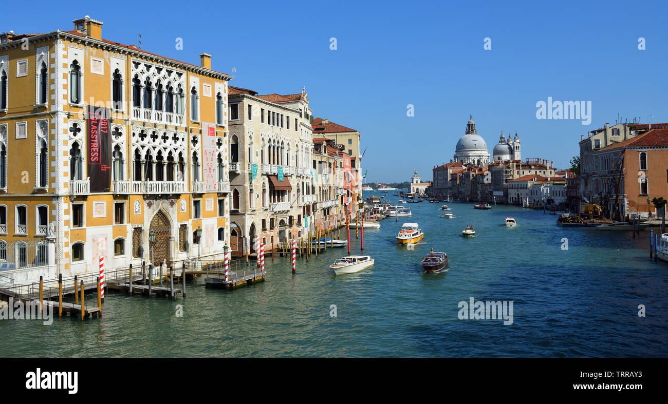 View of the Grand Canal from the Accademia Bridge with view of the ...