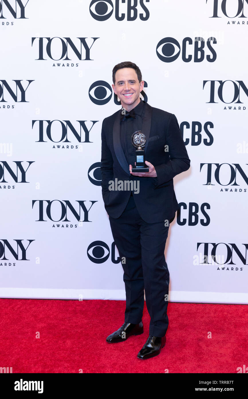 New York Ny June 9 2019 Santino Fontana With Tony Award Poses In