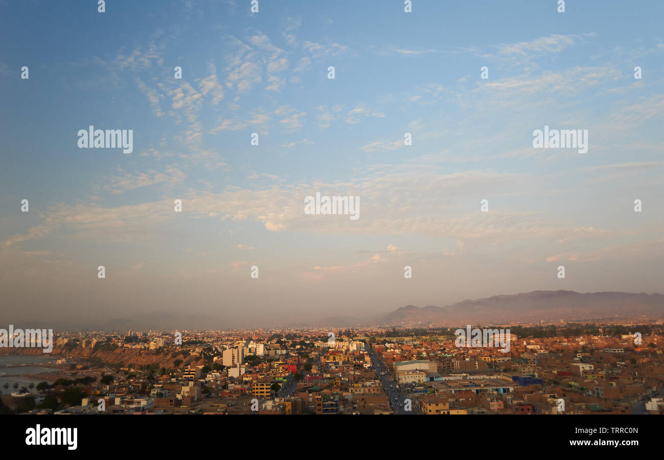 Lima, Peru at evening light Stock Photo - Alamy