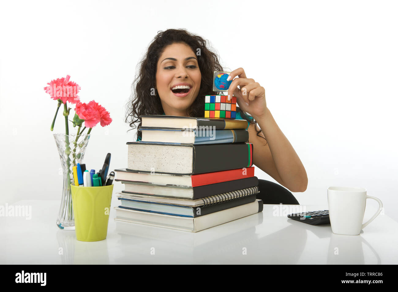 Rubik cube woman hi-res stock photography and images - Alamy