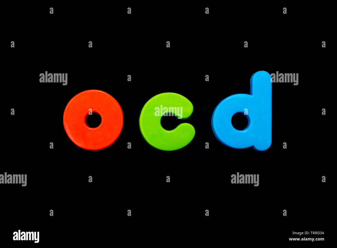 The abbreviation OCD (Obsessive Compulsive Disorder) spelt with ...