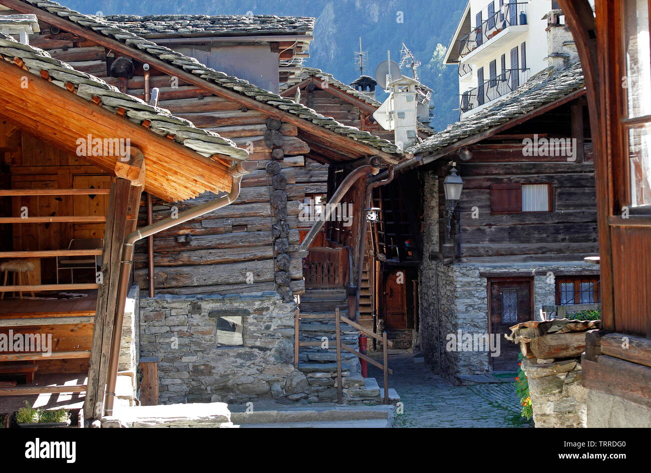Italy Piedmont lakes area Lago d' Giulio Italian Alps Alagna Valsesia ...