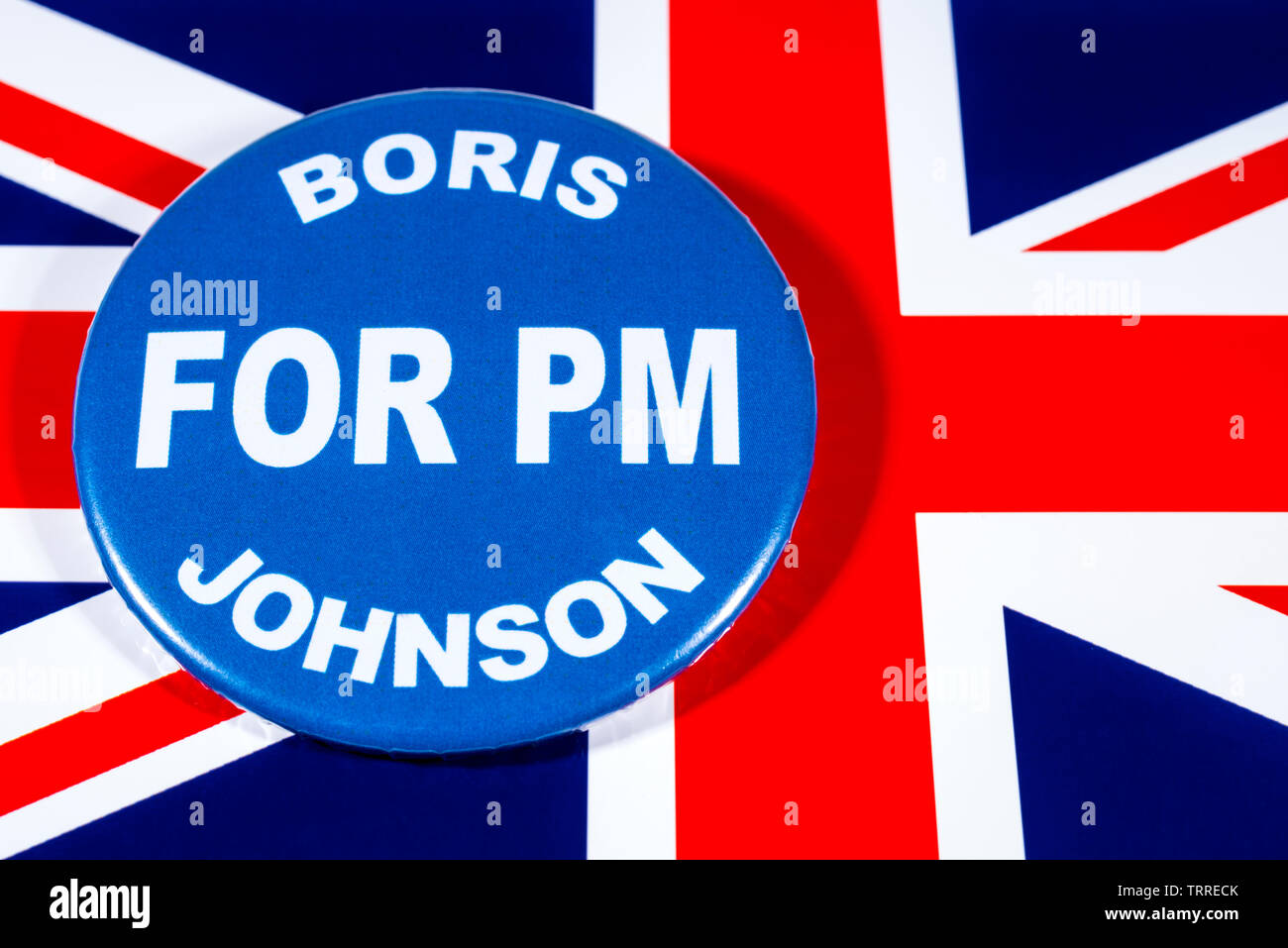 London, UK - May 29th 2019: A badge with Boris Johnson for Prime ...