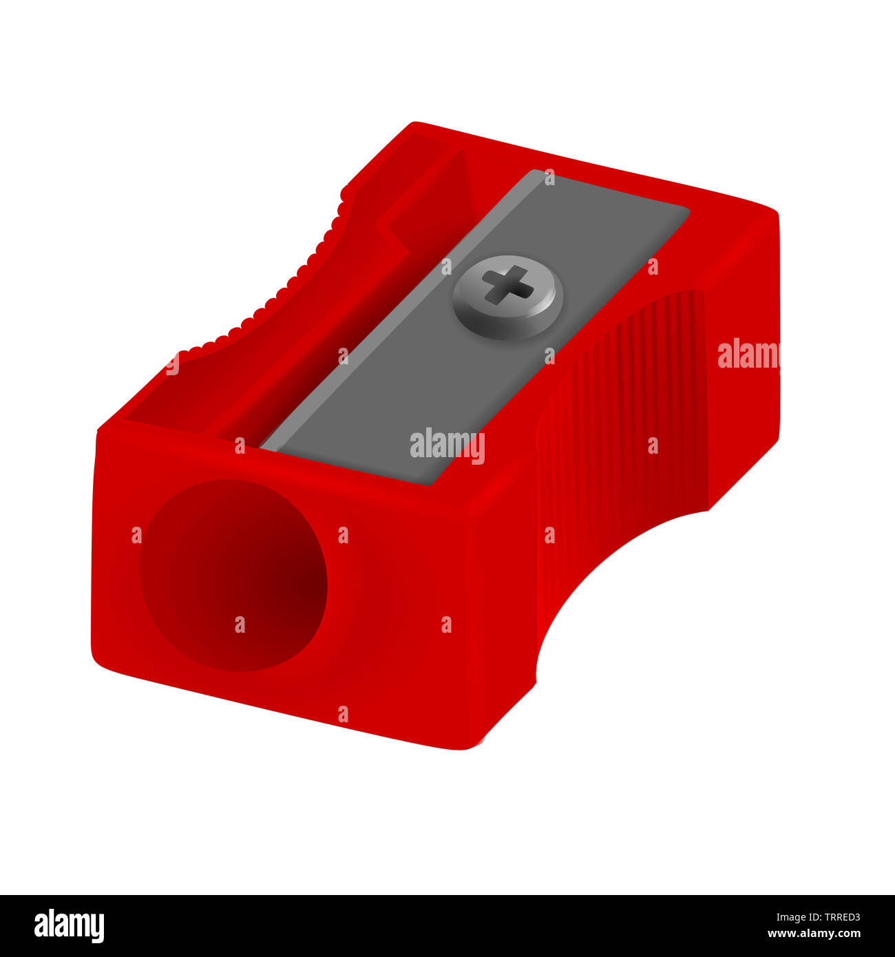 red pencil sharpener realistic illustration Stock Photo - Alamy