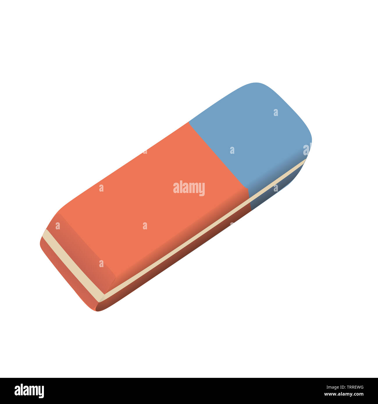 red and blue pencil eraser realistic illustration Stock Photo - Alamy
