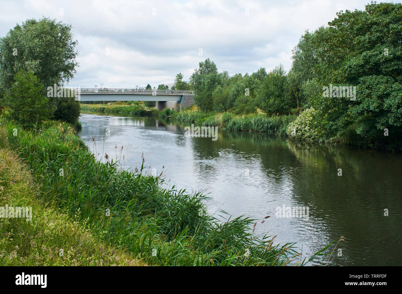The River Lea at the northern end of the London Olympic Park at ...