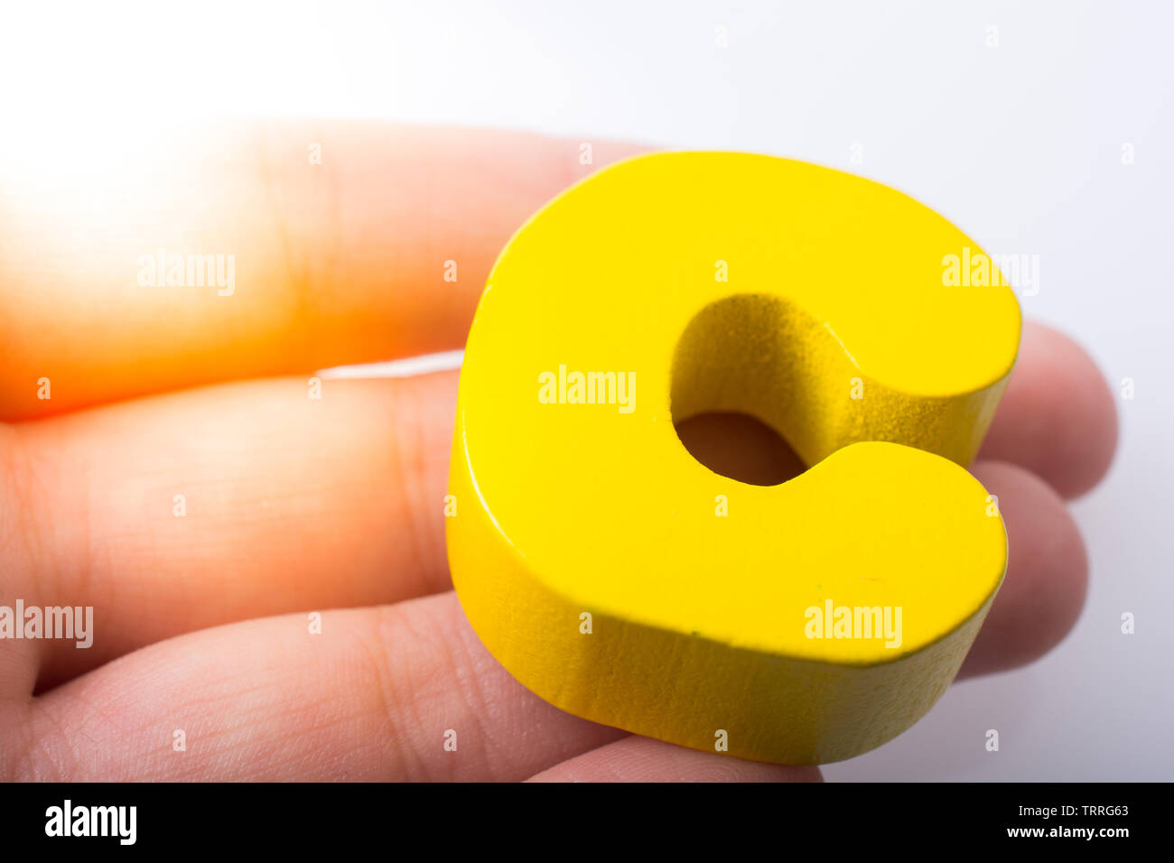 Letter cube of C of Alphabet made of wood Stock Photo - Alamy