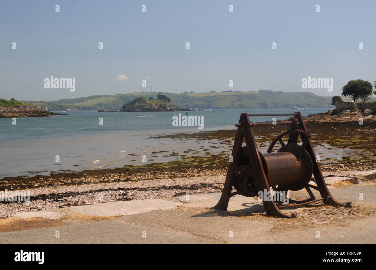 Drake's Island and Plymouth Sound from Cremyll, Cornwall, England Stock ...