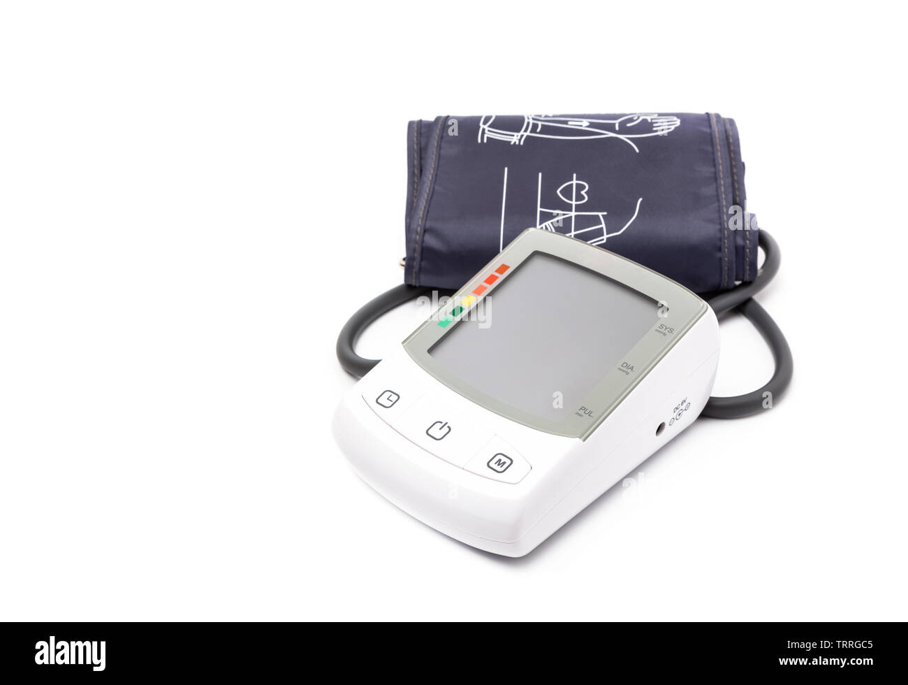 Digital Blood Pressure Monitor isolated on white background Stock Photo ...