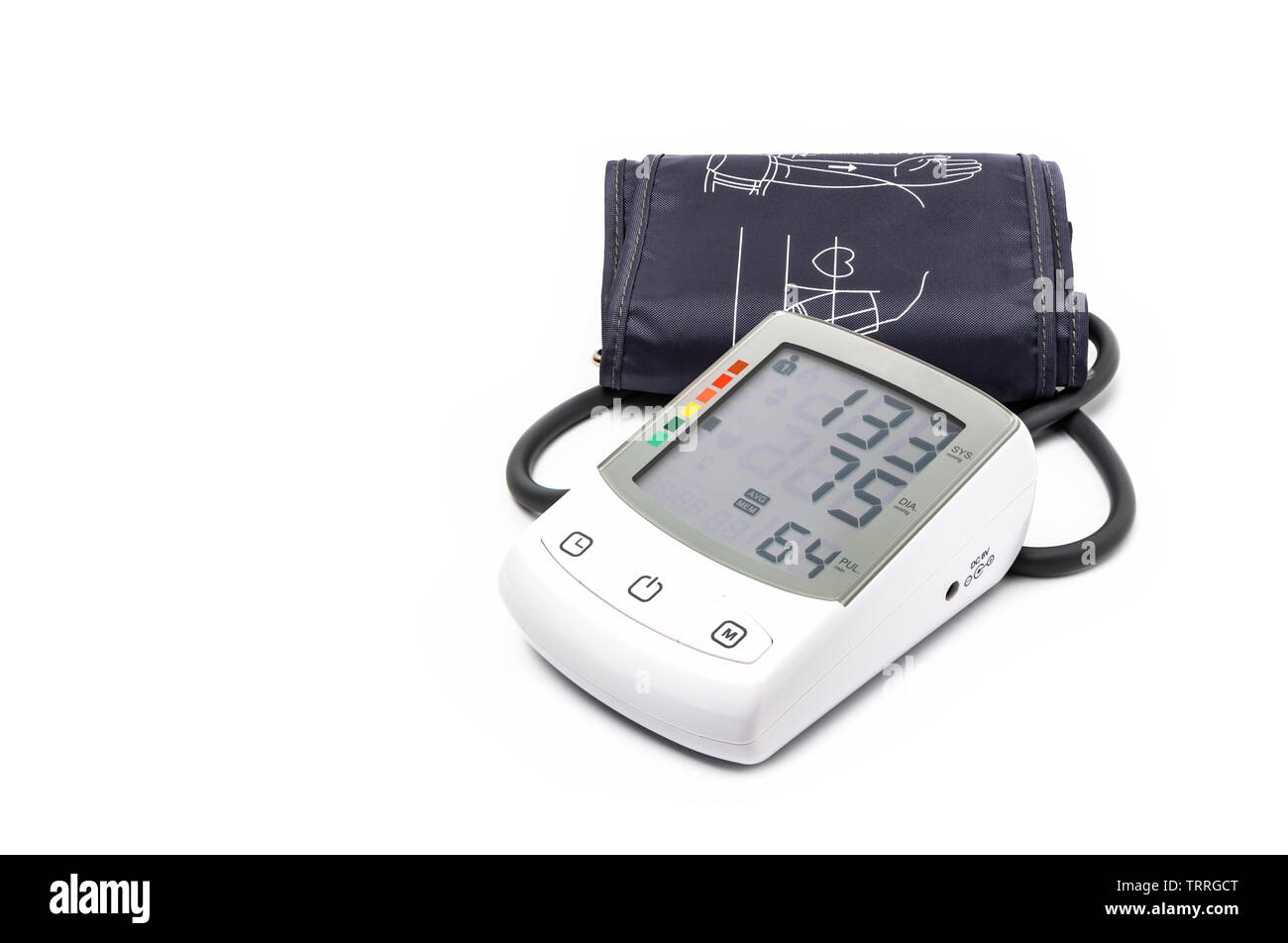 Digital Blood Pressure Monitor isolated on white background Stock Photo ...