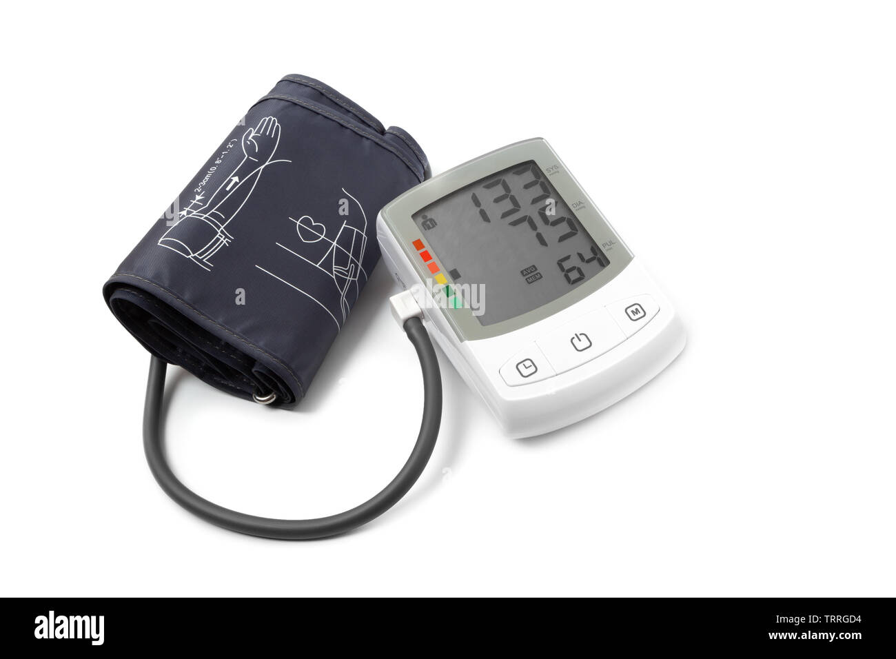 Digital Blood Pressure Monitor isolated on white background Stock Photo ...