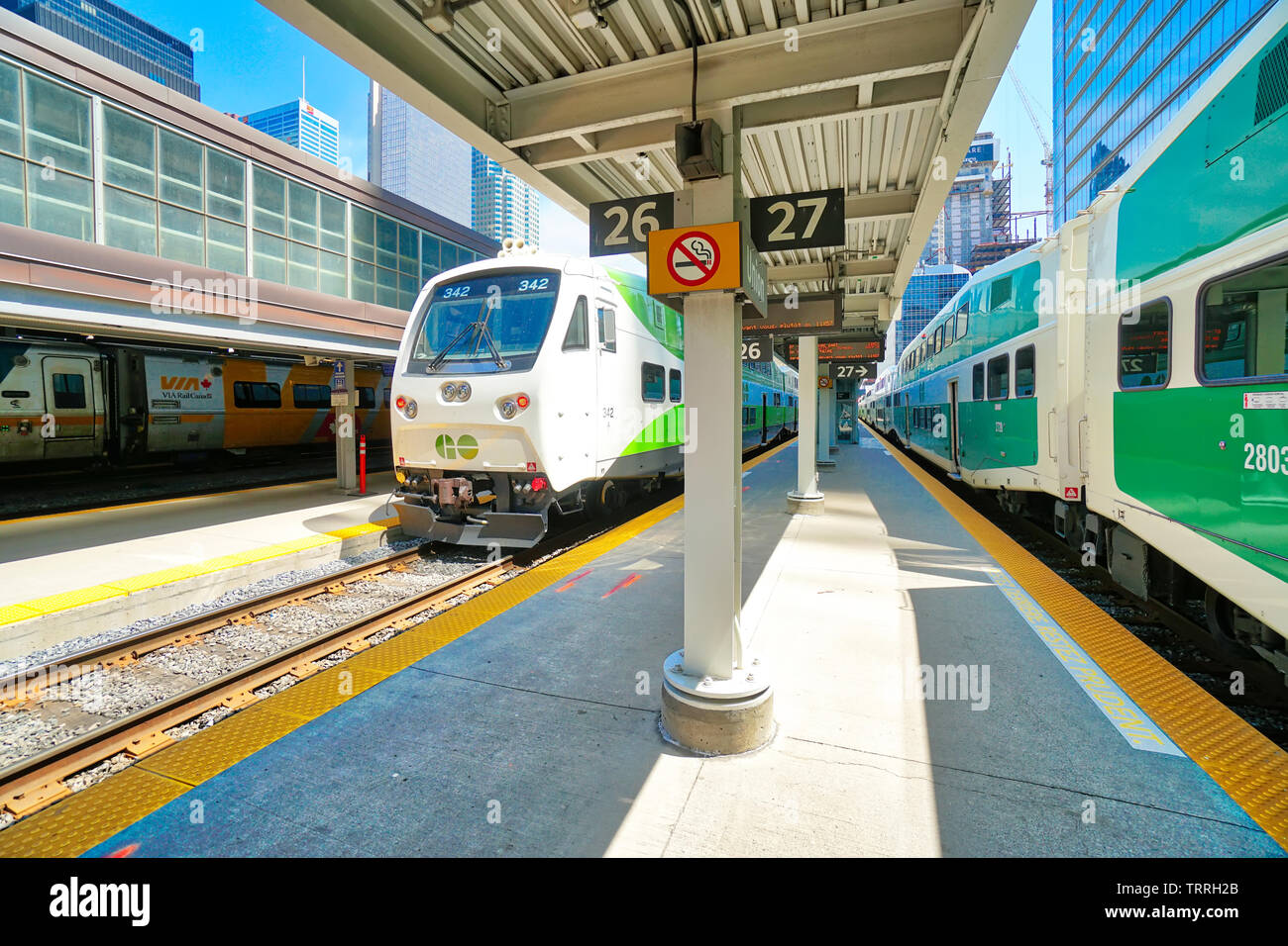 Toronto, Ontario, Canada-27 May, 2019: Toronto Union station terminal ...