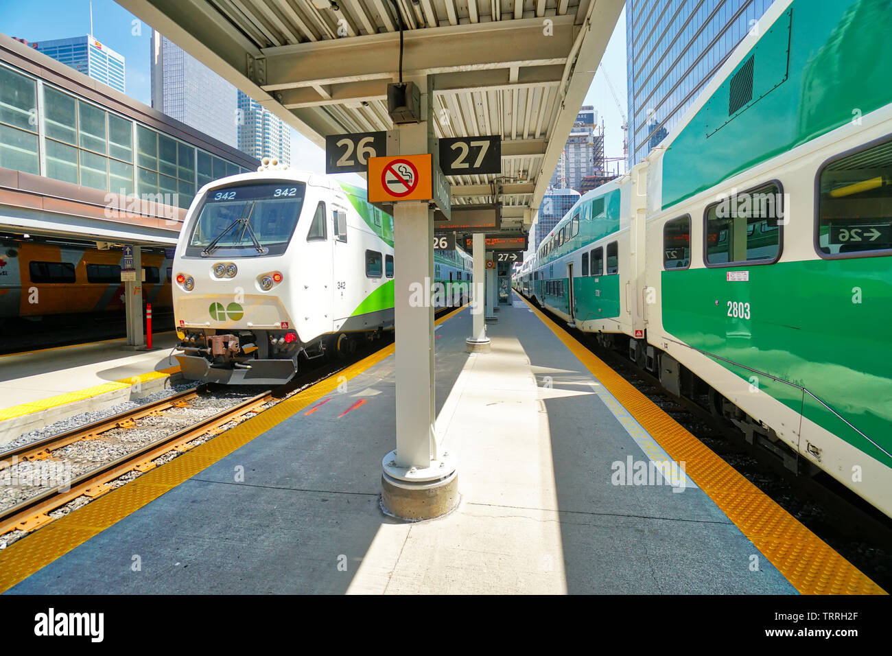Toronto, Ontario, Canada-27 May, 2019: Toronto Union station terminal ...