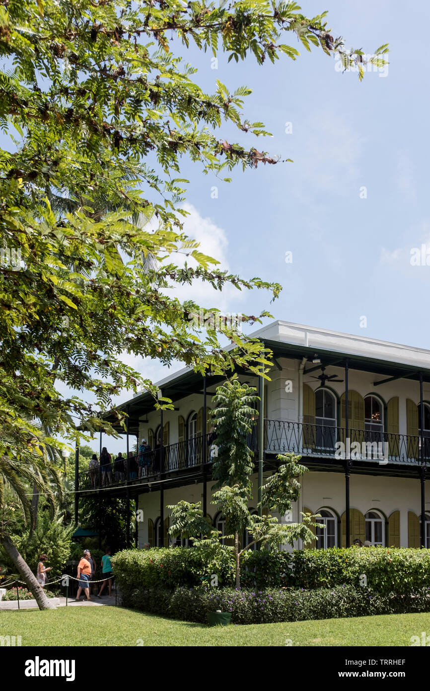 A view of the exterior of the Ernest Hemingway House and Museum in Key ...