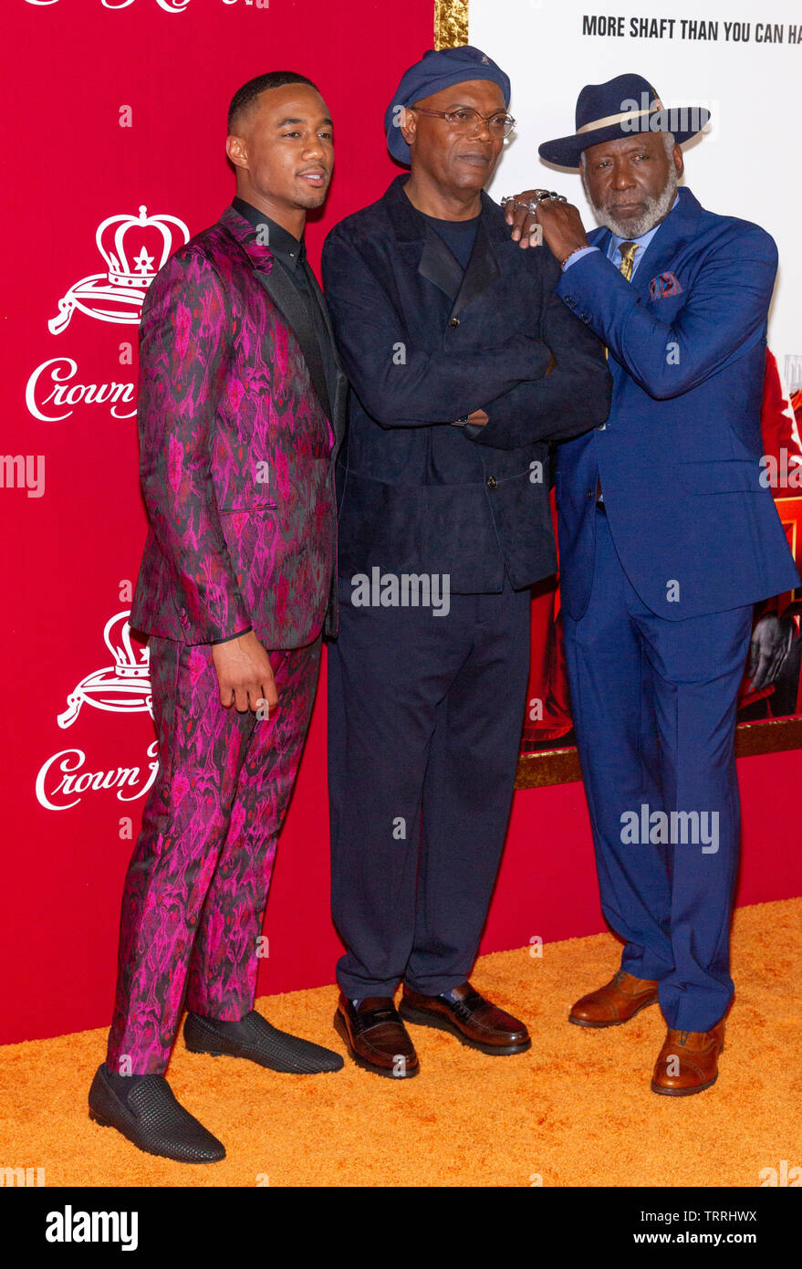 New York, NY - June 10, 2019: Jessie T. Usher, Samuel L. Jackson and ...