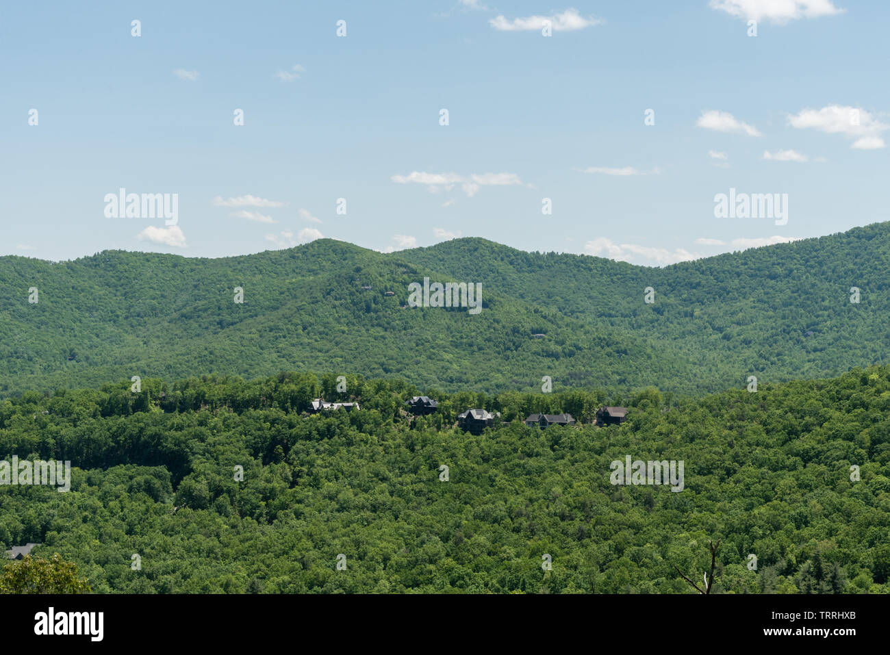 Beautiful Blue Ridge Parkway vista in springtime, North Carolina Stock ...