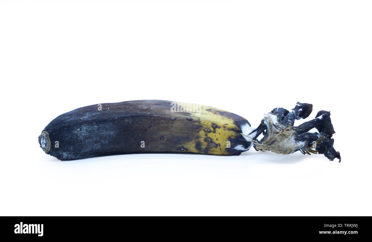old banana isolated white background Stock Photo - Alamy