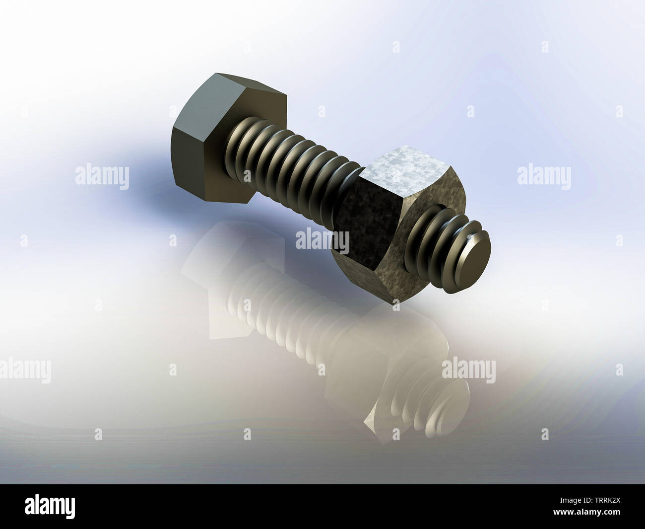 3D Illustration of a Nut and Screw Stock Photo - Alamy