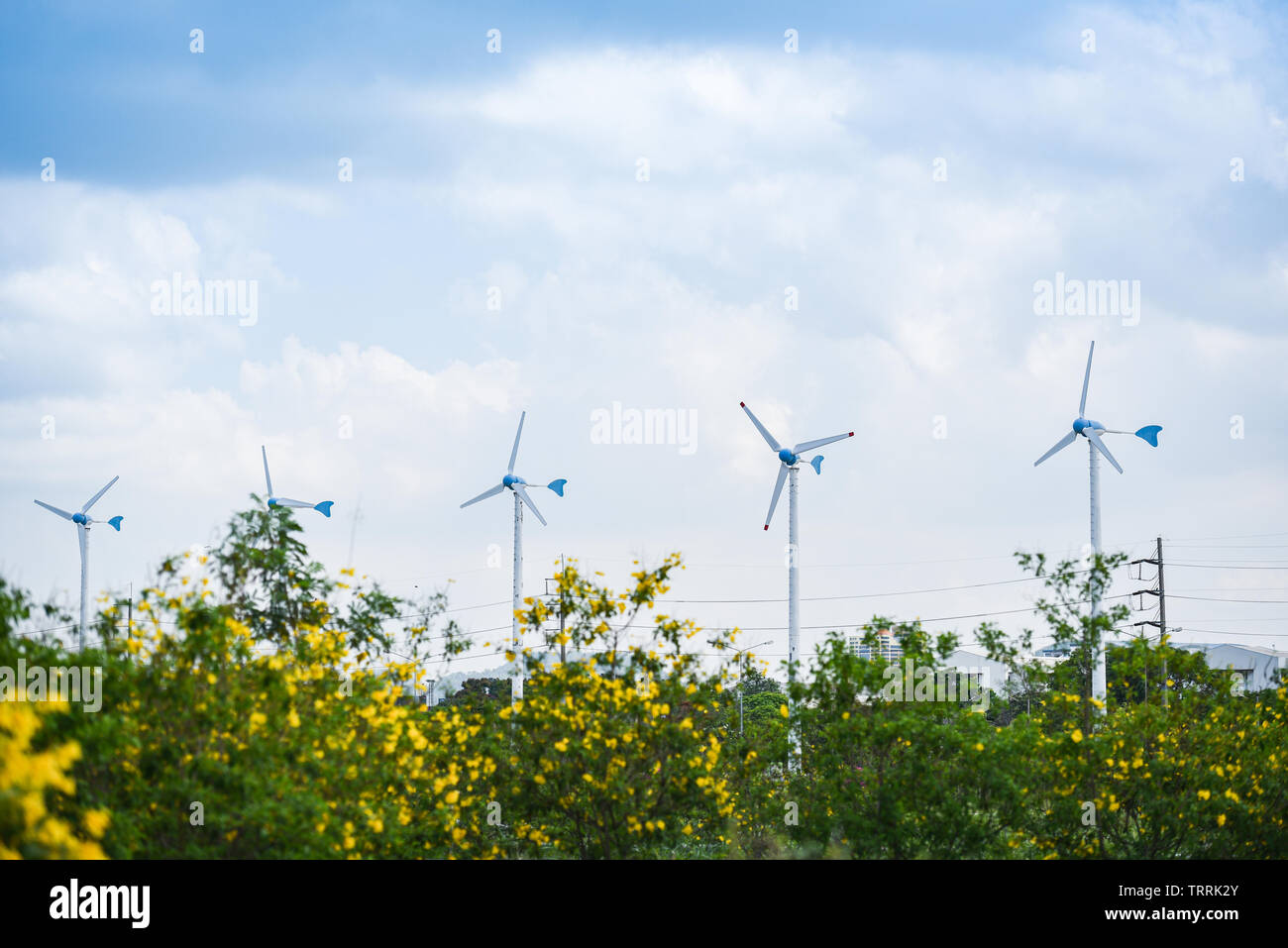 wind turbine landscape natural energy green Eco power concept at wind ...