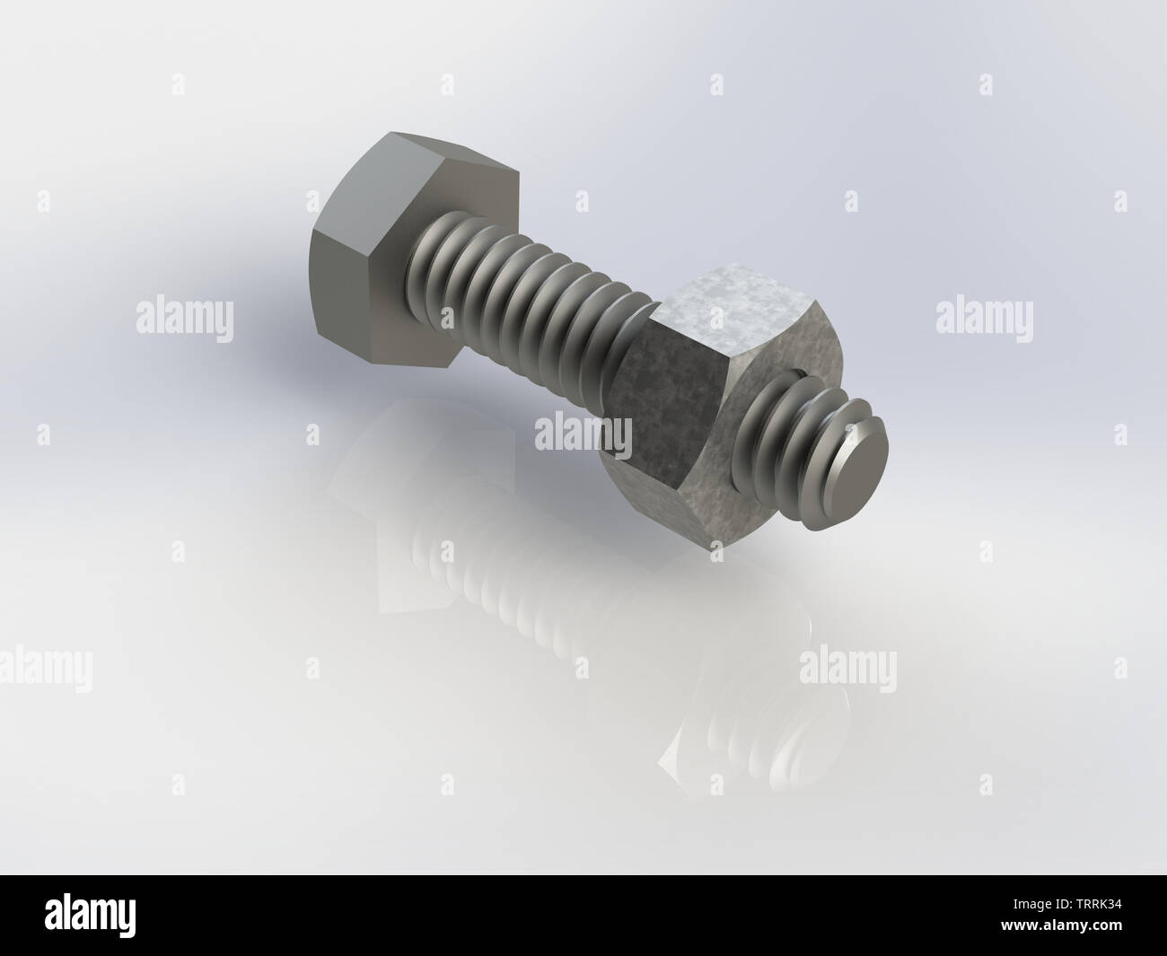 3D Illustration of a Nut and Screw Stock Photo - Alamy