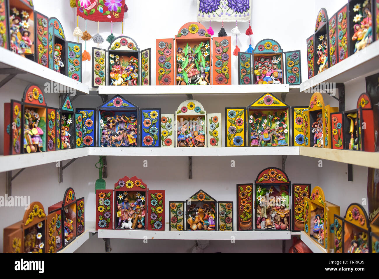 A traditional 'Retablo', a typical Peruvian handicraft from the ...