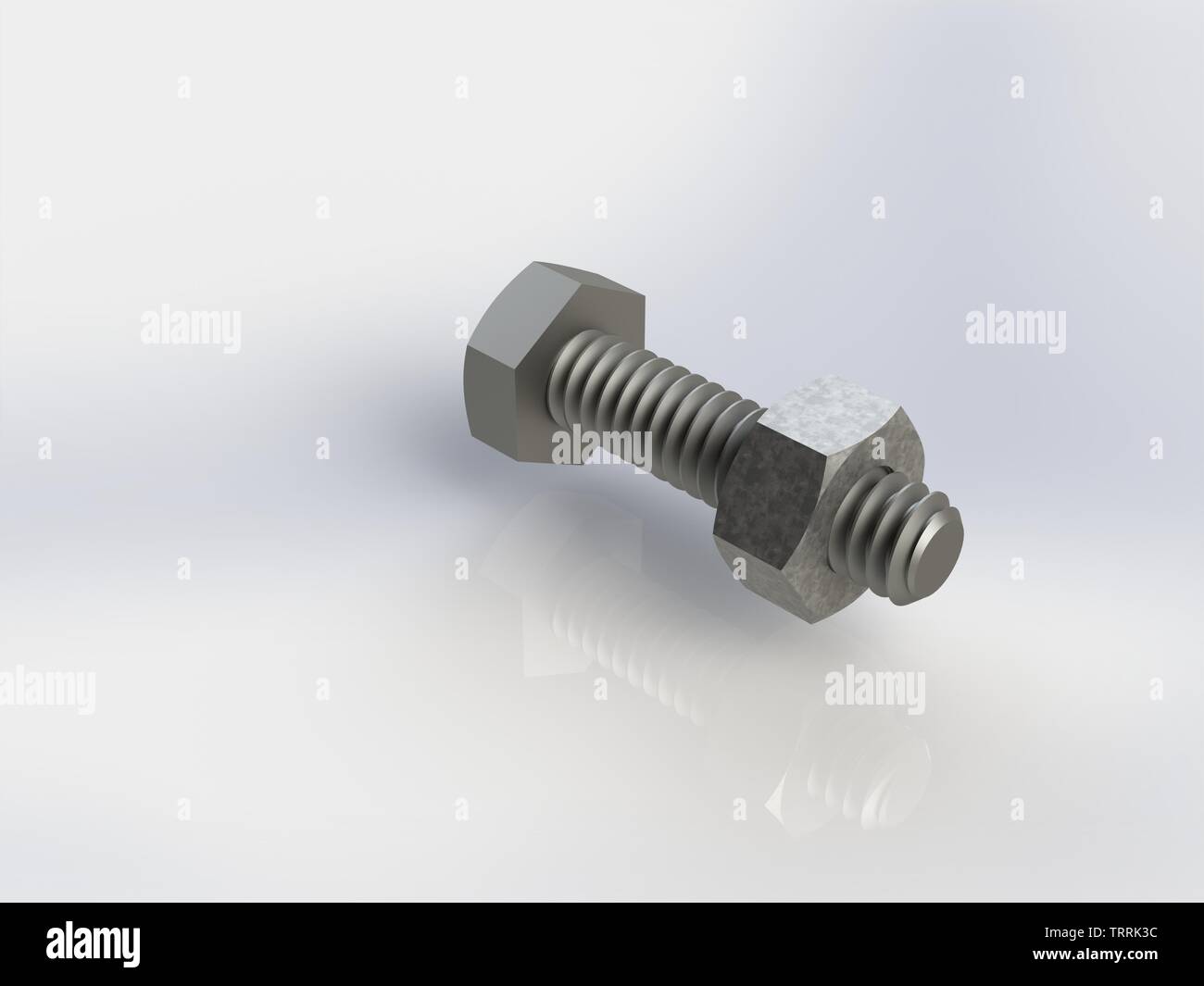 3D Illustration of a Nut and Screw Stock Photo - Alamy