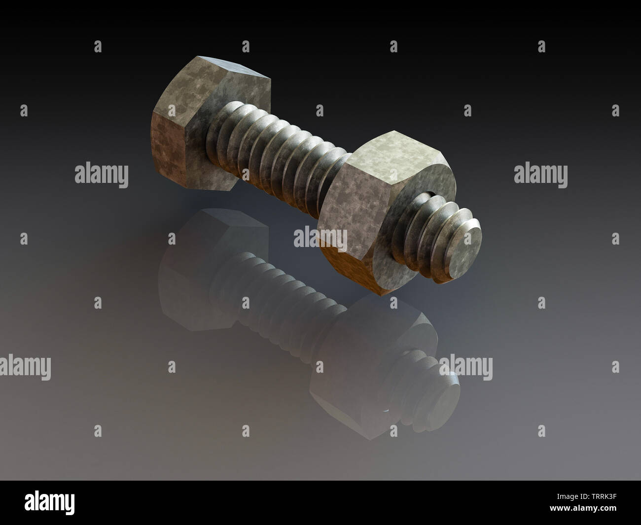 3D Illustration of a Nut and Screw Stock Photo - Alamy