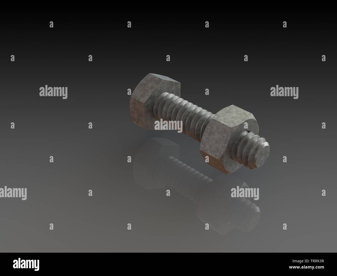 3D Illustration of a Nut and Screw Stock Photo - Alamy