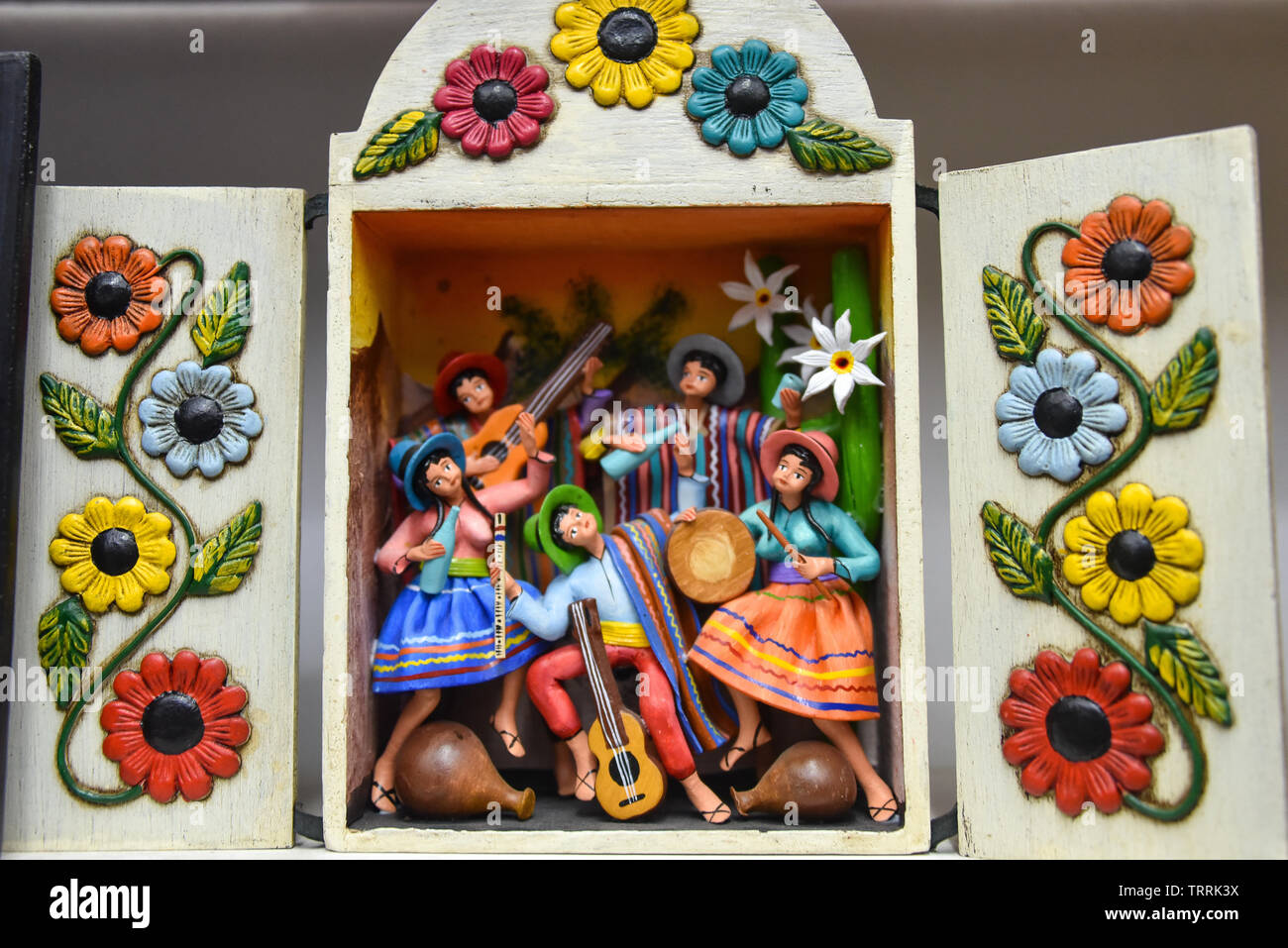 A traditional 'Retablo', a typical Peruvian handicraft from the ...