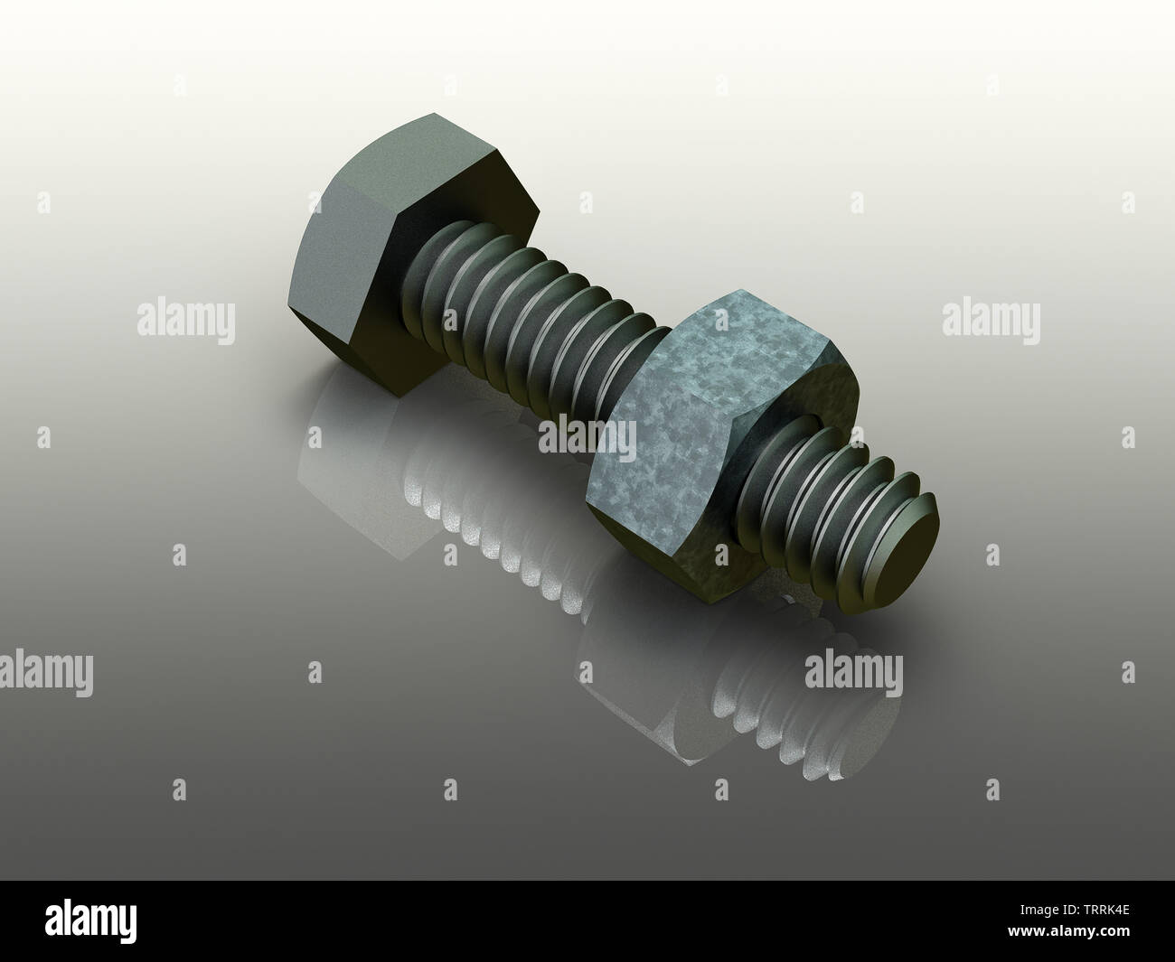 3D Illustration of a Nut and Screw Stock Photo - Alamy