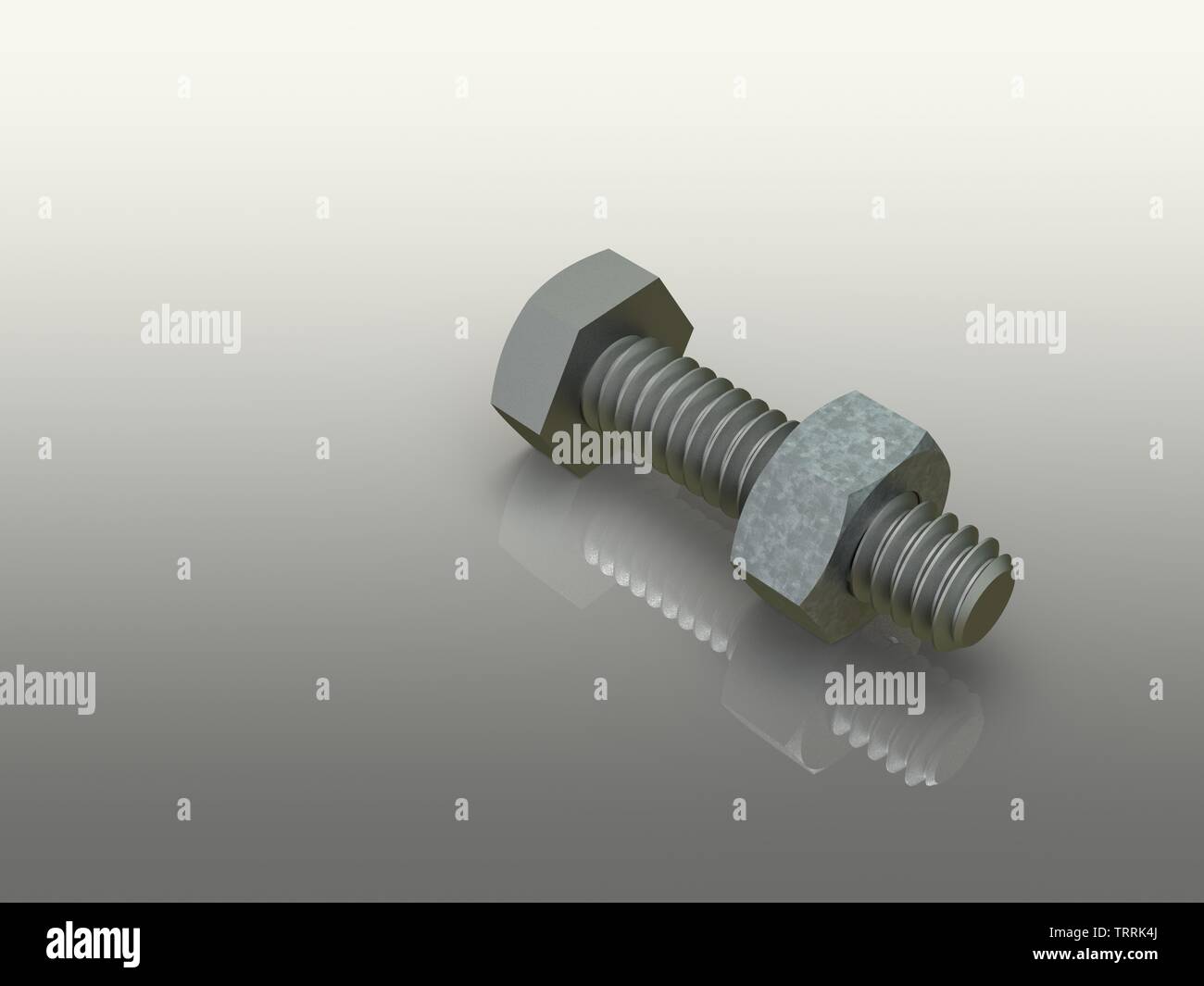 3D Illustration of a Nut and Screw Stock Photo - Alamy