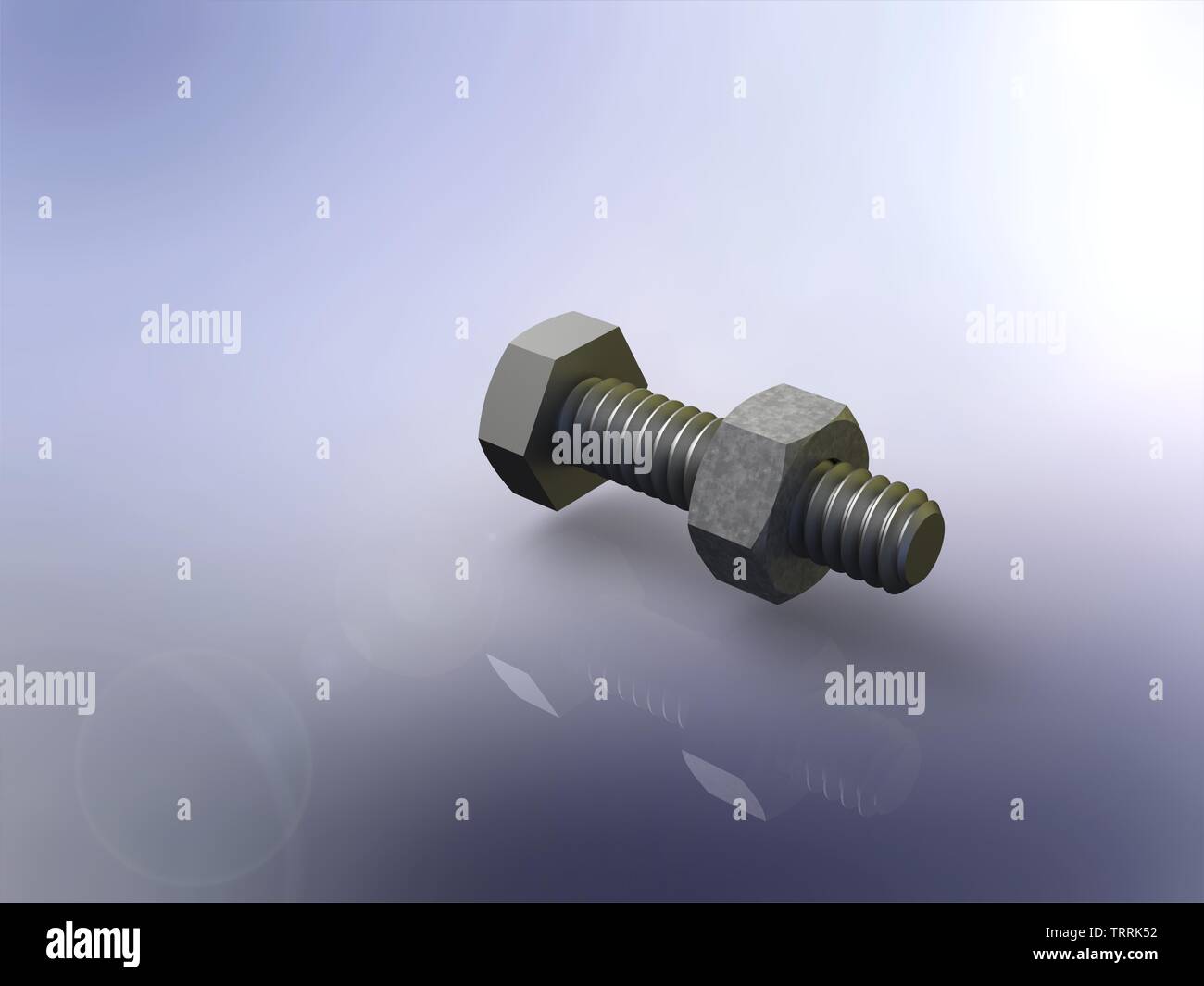3D Illustration of a Nut and Screw Stock Photo - Alamy