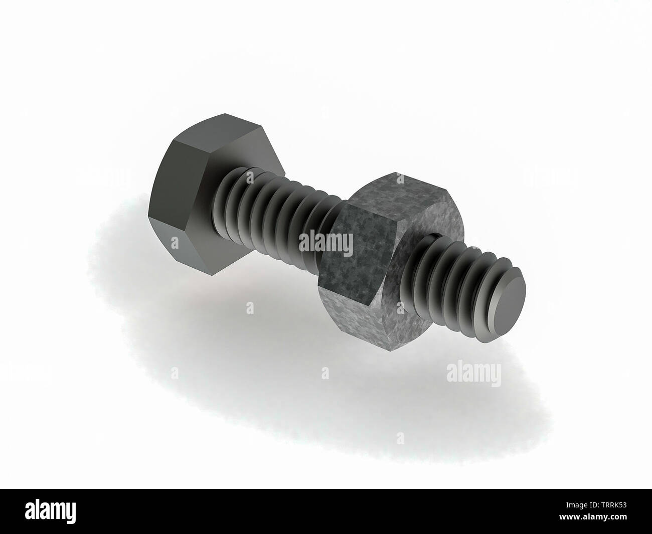 3D Illustration of a Nut and Screw Stock Photo - Alamy