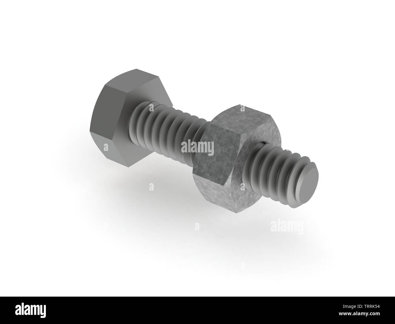 3D Illustration of a Nut and Screw Stock Photo - Alamy
