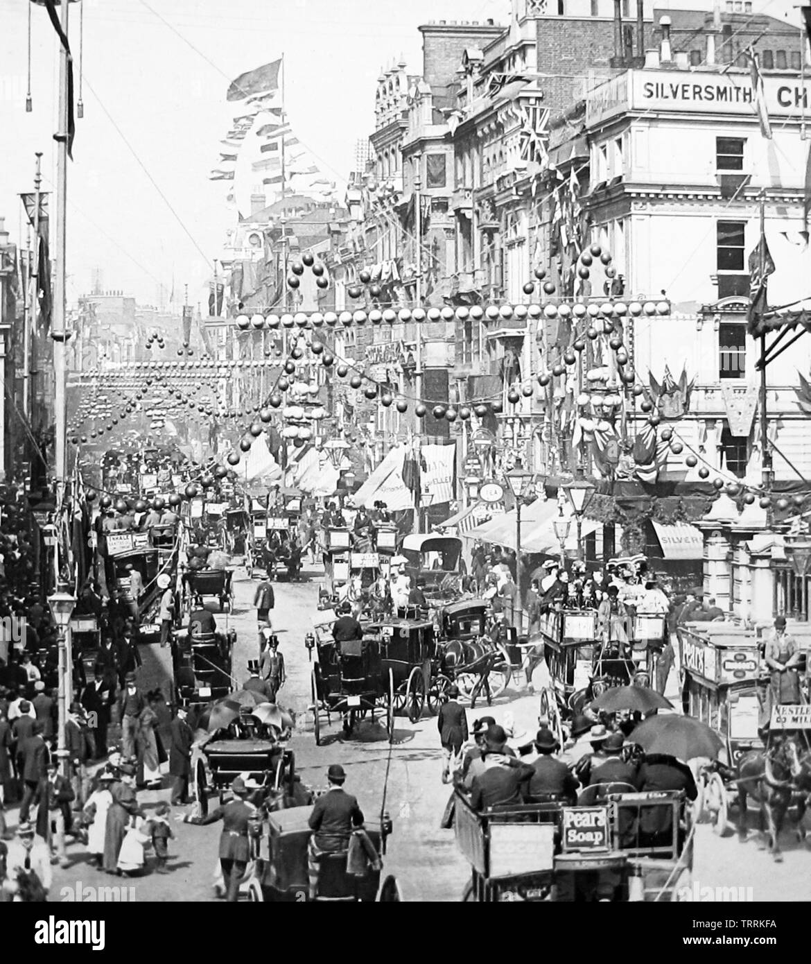 Charing Cross, London during Queen Victoria 1897 Jubilee Stock Photo ...
