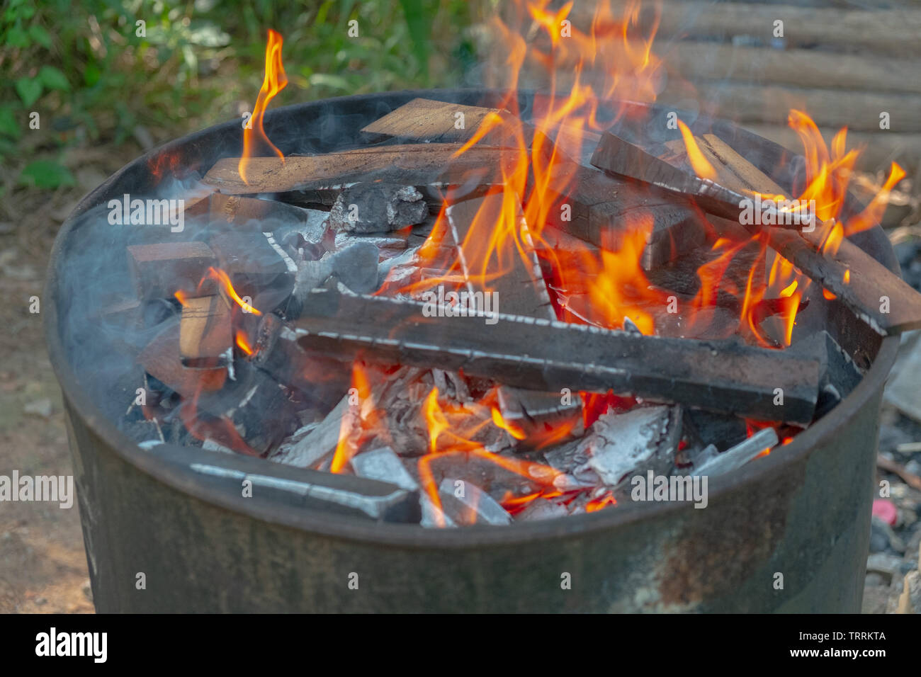 on fire flame Stock Photo - Alamy