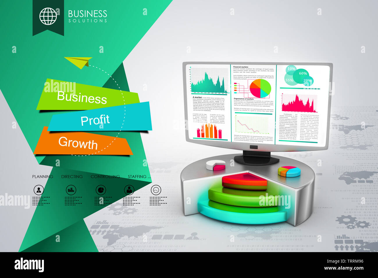 Stock chart showing the computer monitor Stock Photo - Alamy