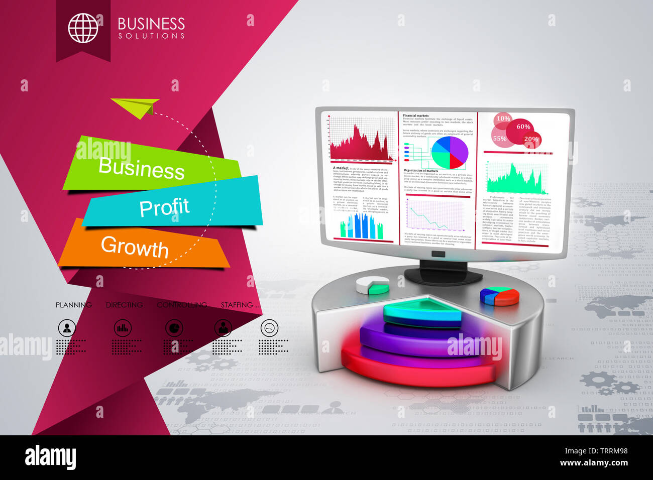 Stock chart showing the computer monitor Stock Photo - Alamy