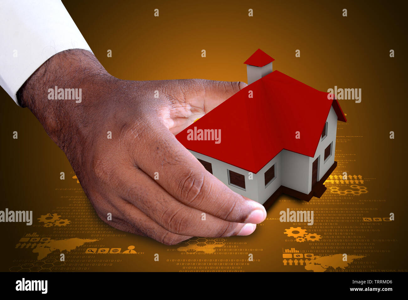 Smart hand showing home Stock Photo - Alamy