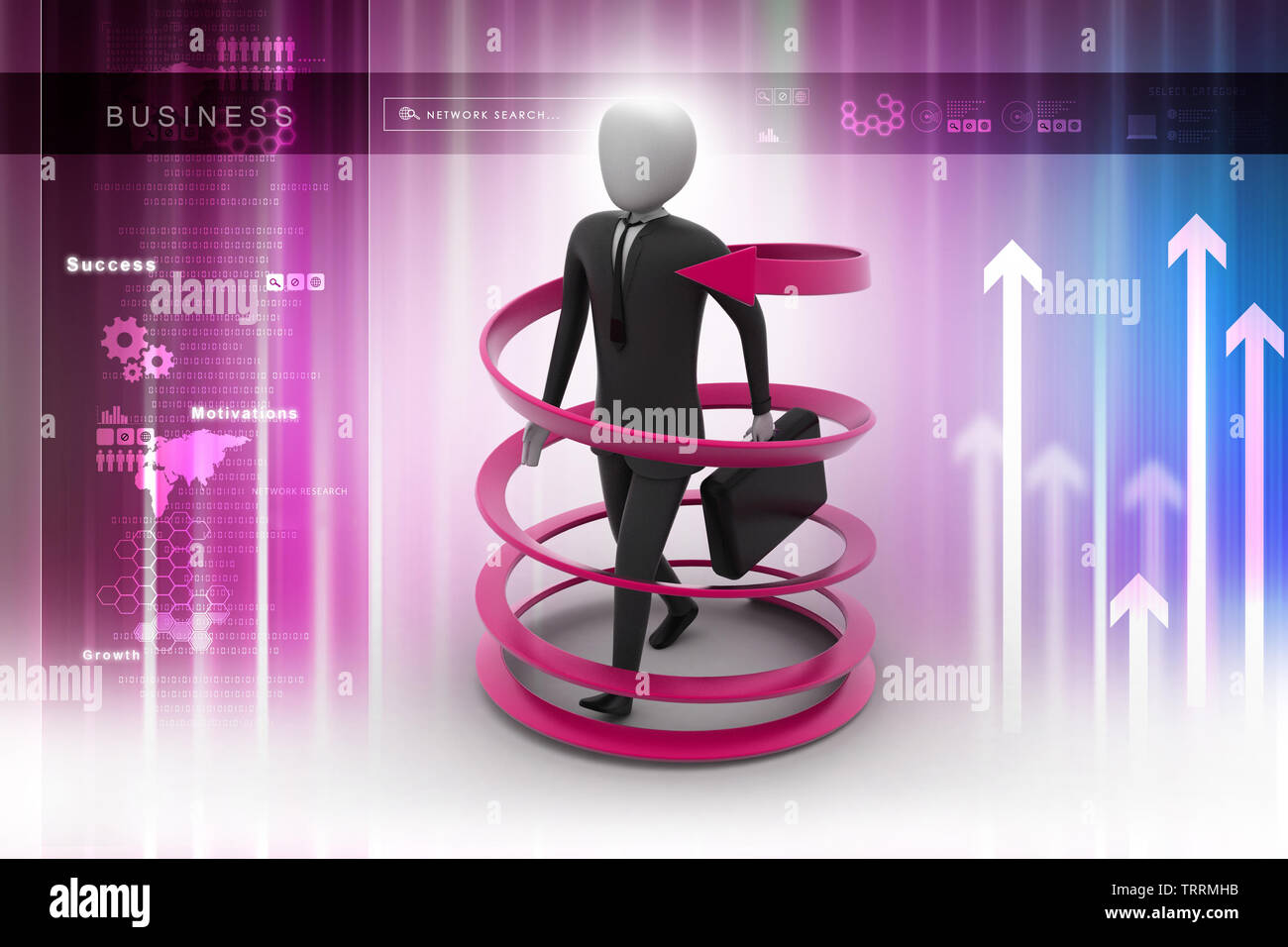 3d man business success concept Stock Photo - Alamy