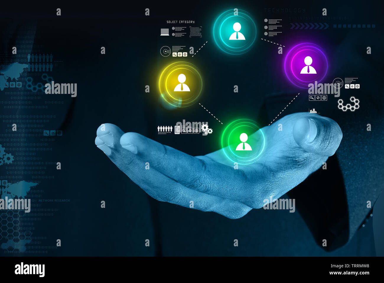 Smart hand showing futuristic technology Stock Photo - Alamy
