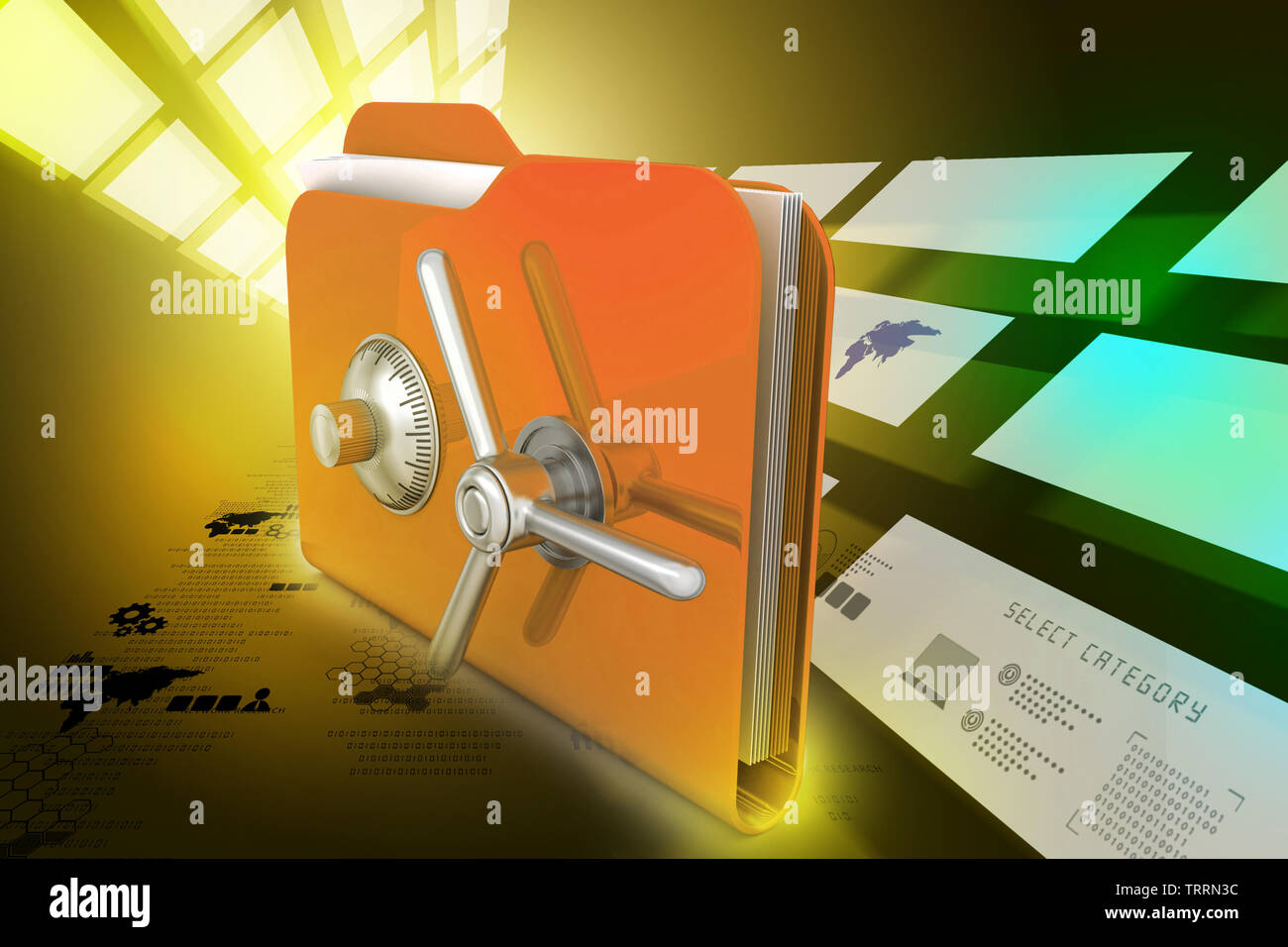folder with safe lock Stock Photo - Alamy