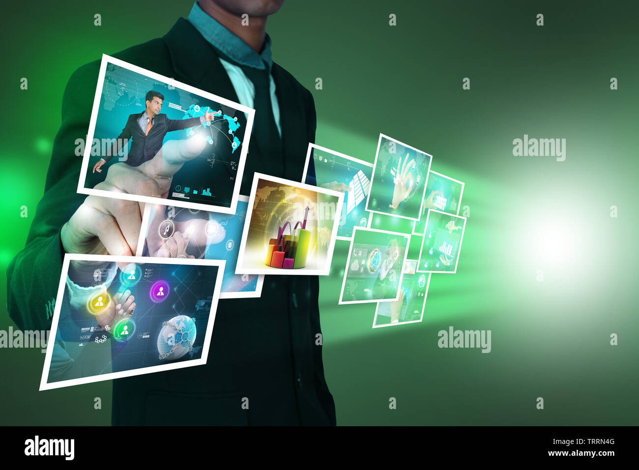 Futuristic touch screen display Stock Photo - Alamy