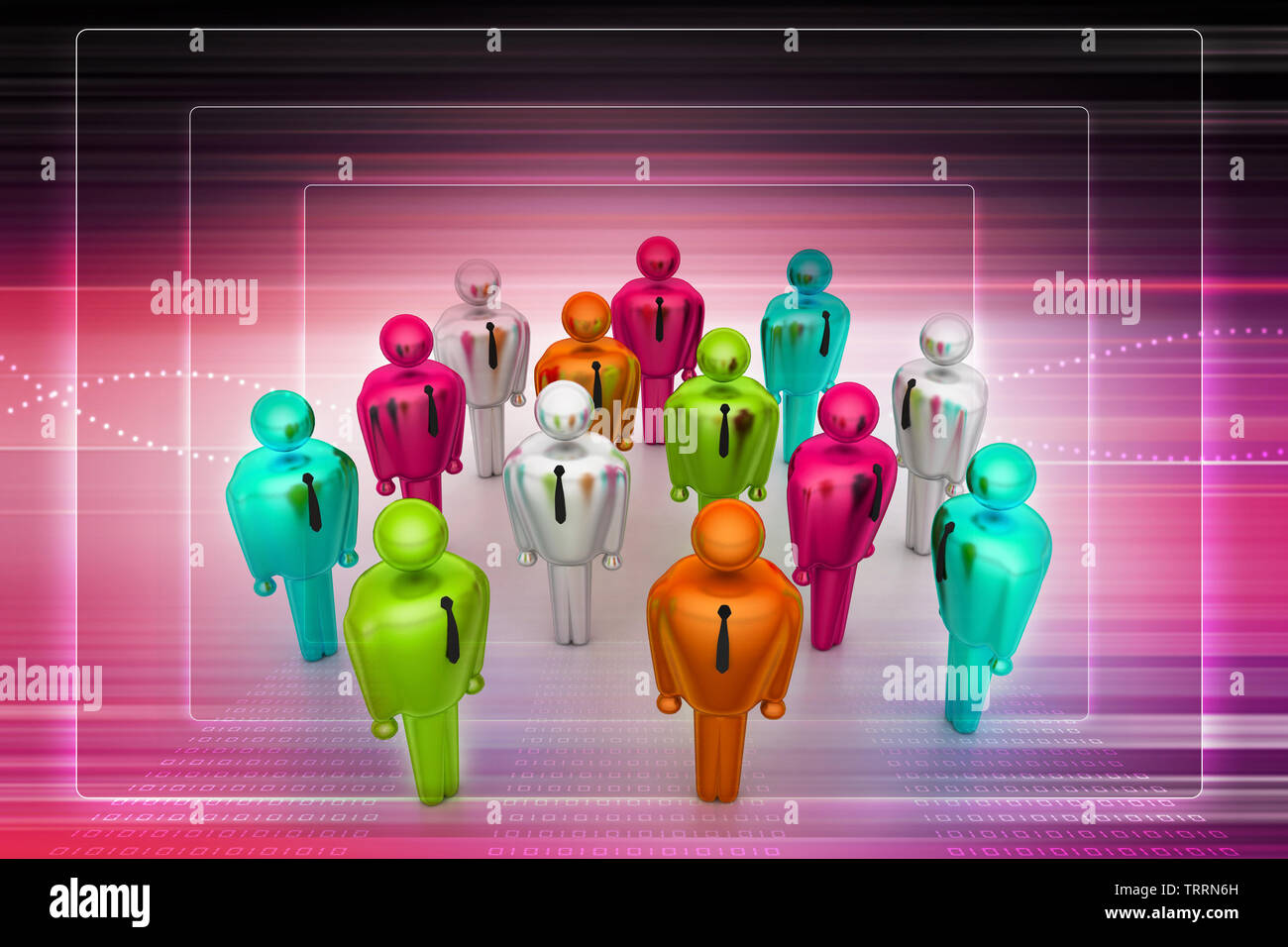 Group of stylized coloured people Stock Photo - Alamy