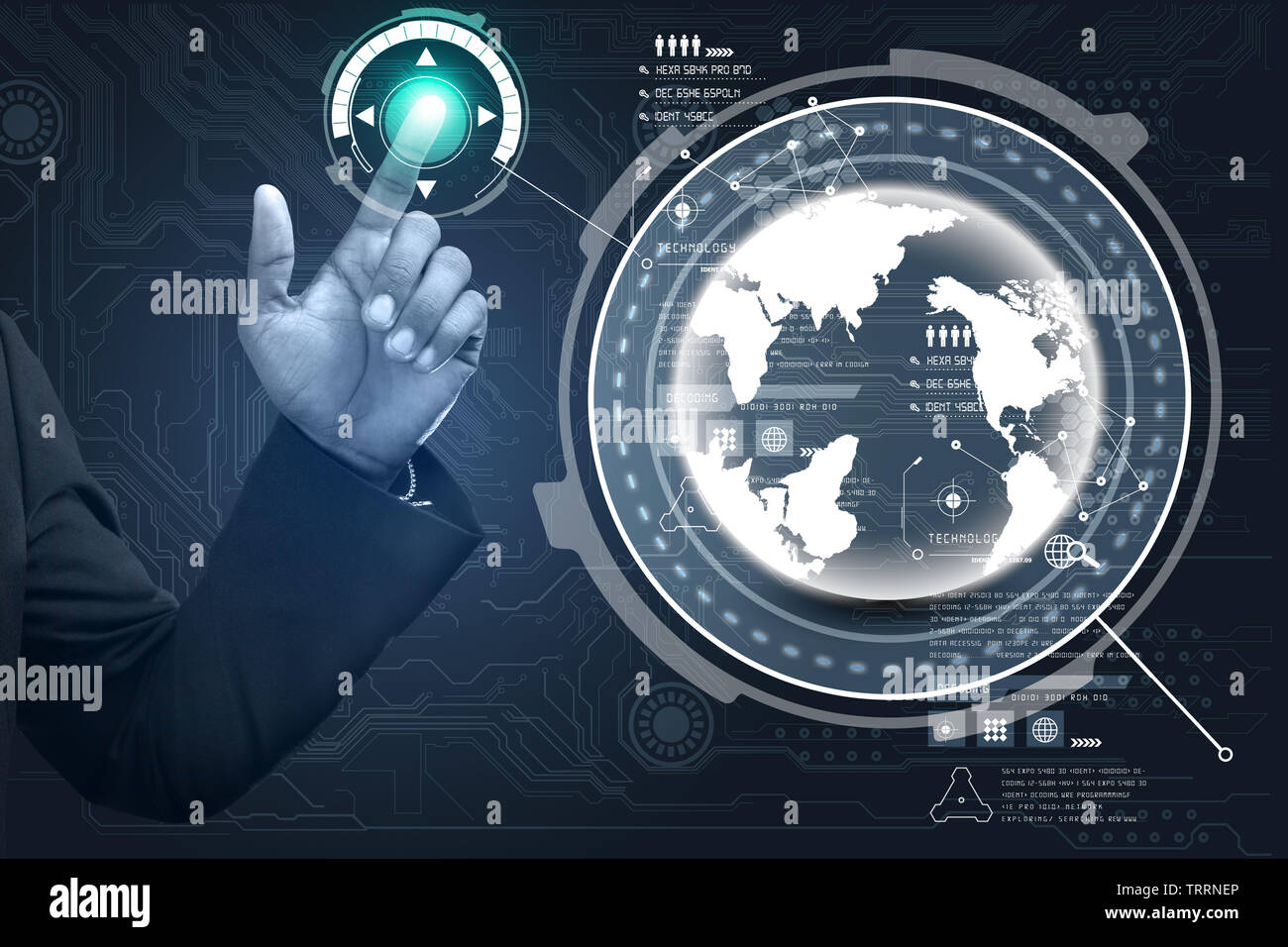 Smart hand showing futuristic technology Stock Photo - Alamy