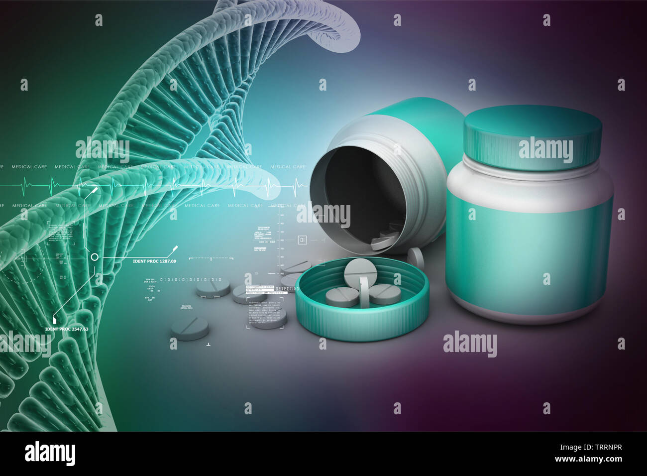 medicine bottle and pills Stock Photo - Alamy
